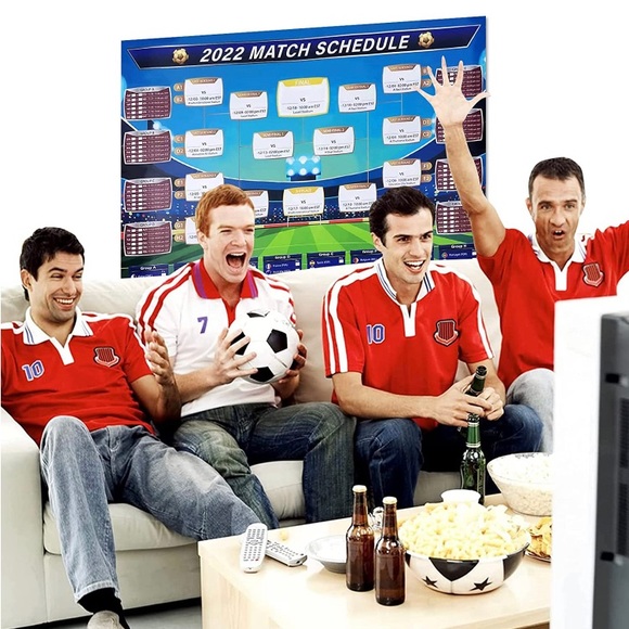 Other | Qtr World Soccer World Cup Schedule Poster Game Wall Chart ...